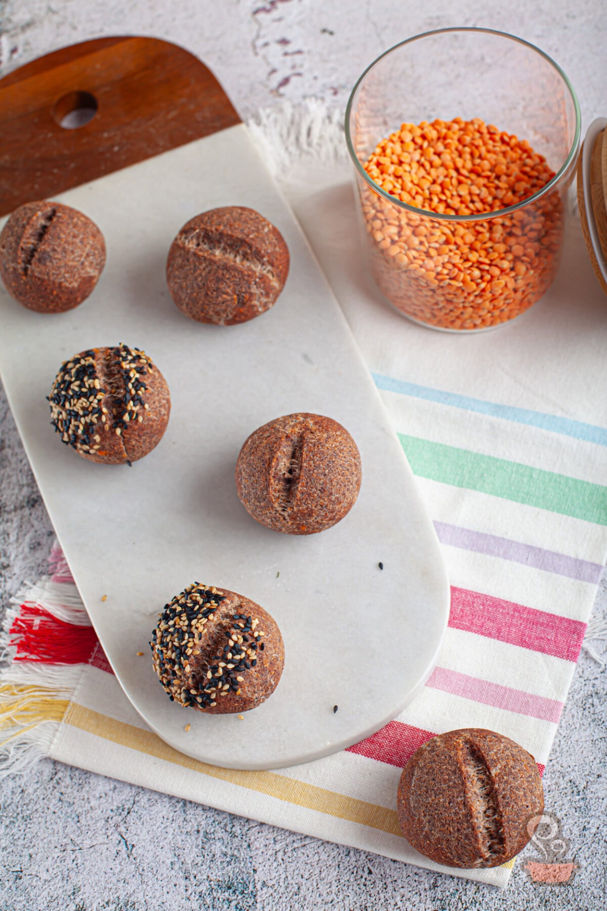 Pão de lentilha rosa - rico em fibras e proteínas - sem glúten