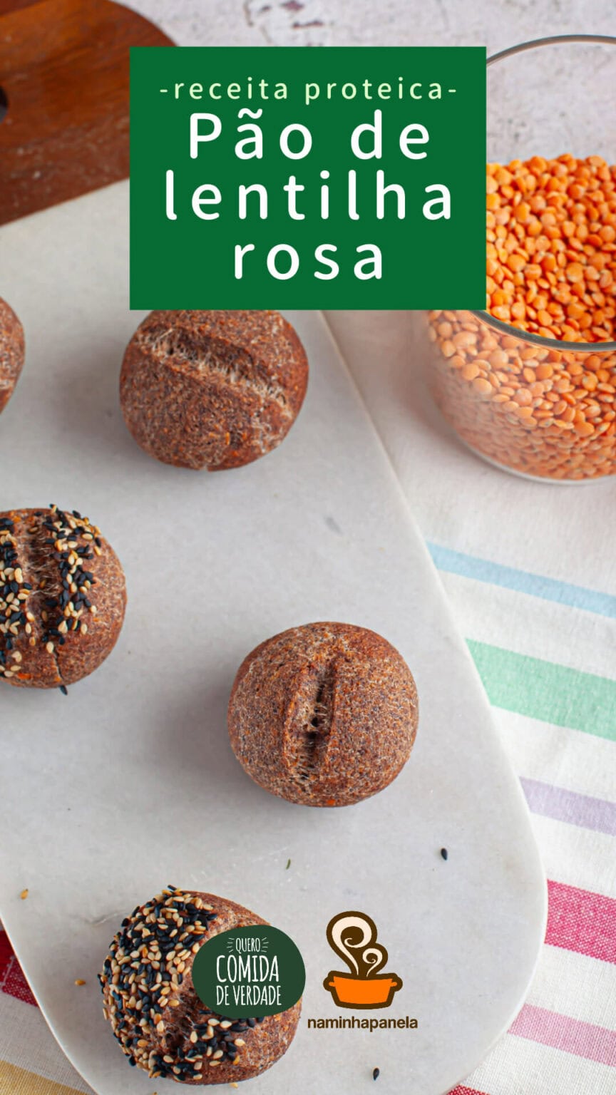 Pão de lentilha rosa - rico em fibras e proteínas - sem glúten